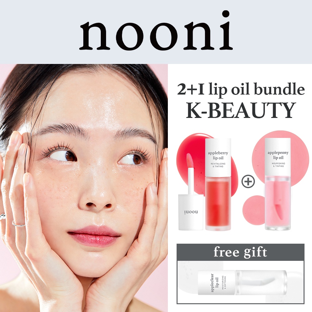 [nooni Official] 2+1 Lip Oil Bundle: moisturizing & tinting & soothing ...
