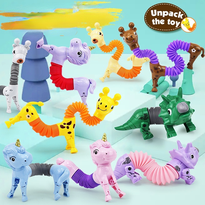 Anti Stress Funny Changeable Fidget Toy Giraffe LED Telescopic Tube ...