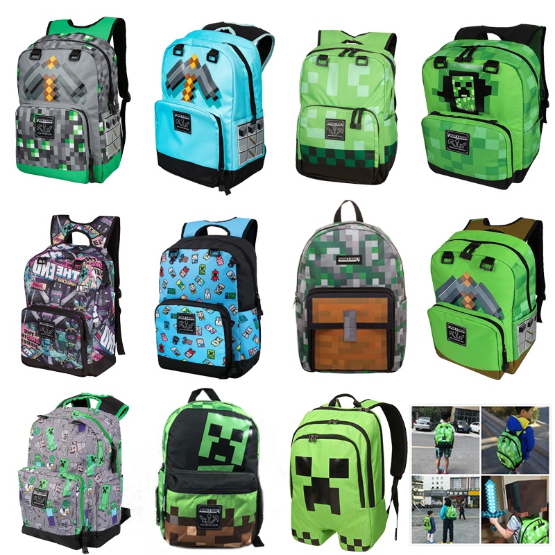 Minecraft TNT Dragon Diamond Pickaxe Students School Bag Backpack Men ...