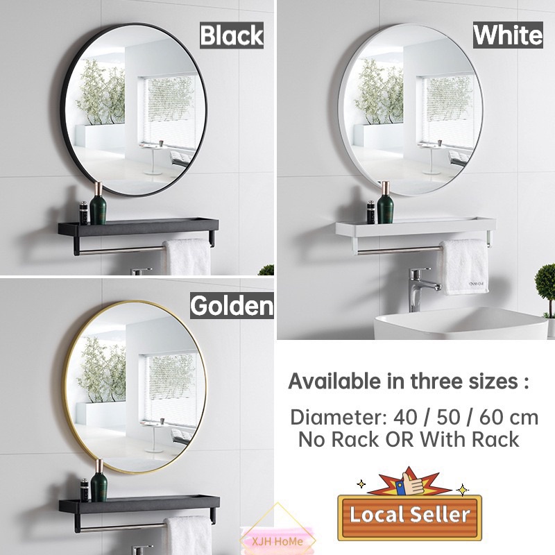 Local Seller🇸🇬 Nordic Bathroom Hanging Mirror Aluminum Frame Bathroom ...
