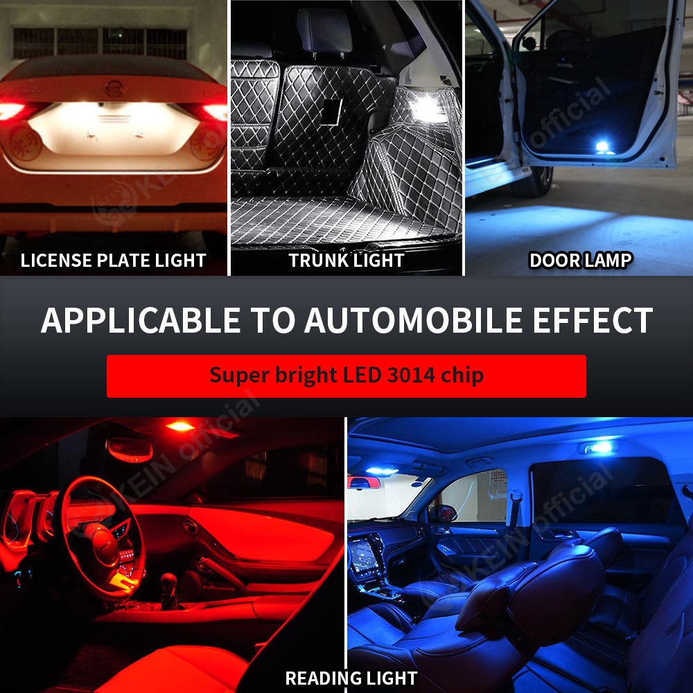 KEIN 2PCS Car Roof Light T10 Led W5W Festoon 31mm 36mm 39mm 41mm Car Interior Panel Dome License ...
