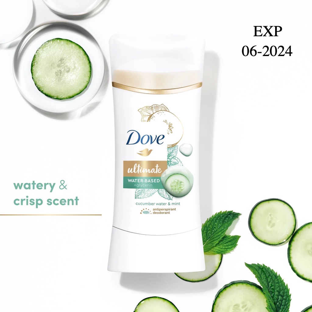 Dove Ultimate Antiperspirant Deodorant Stick Cucumber Water & Mint 74g ...