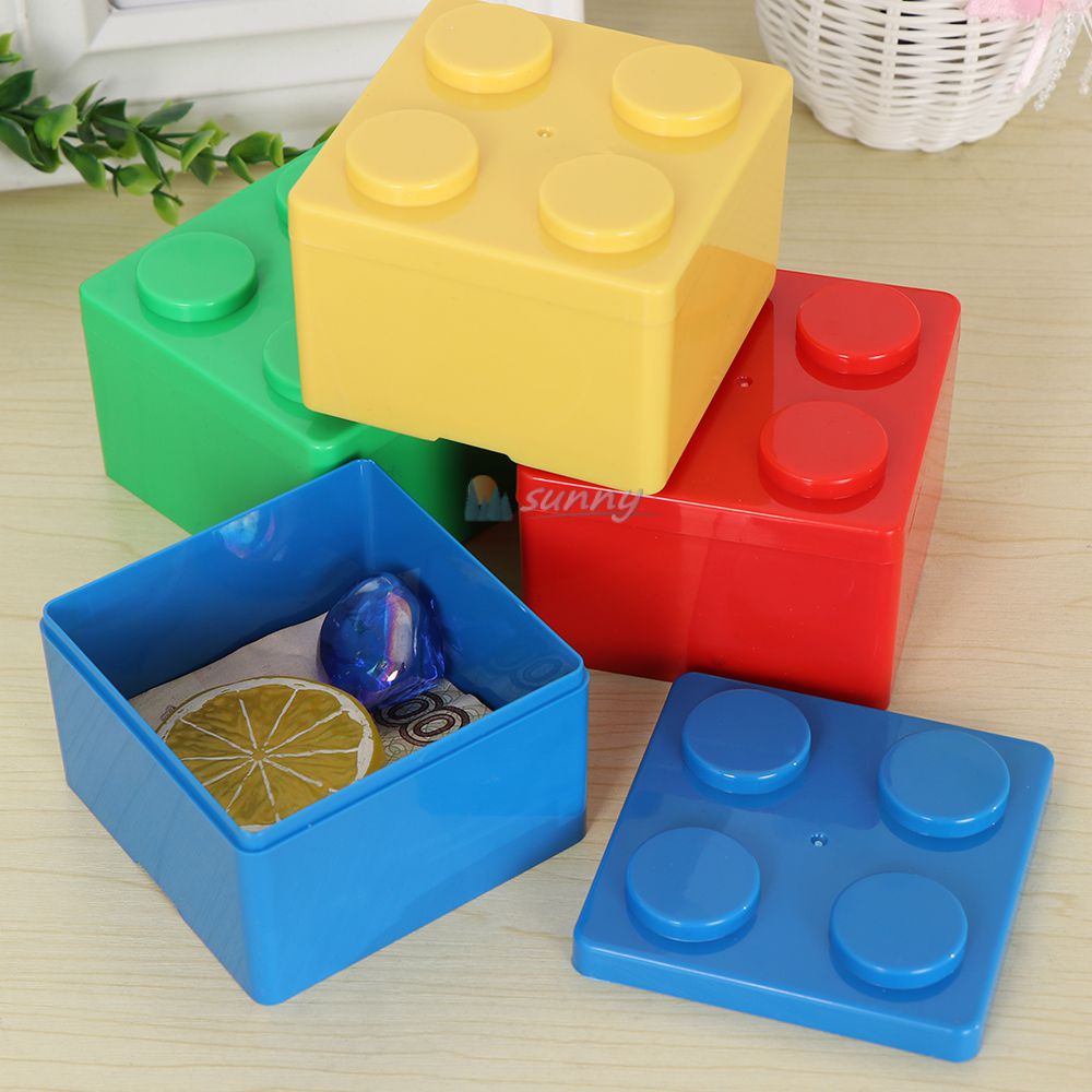 Plastic Storage Box Saving Space Puzzle Lego Building Block Shape ...