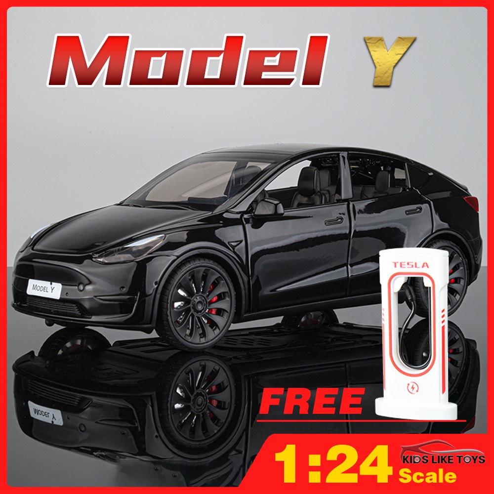 KLT Scale 1:24 Tesla Model Y Metal Alloy Toys Car Model Diecast Vehicle ...