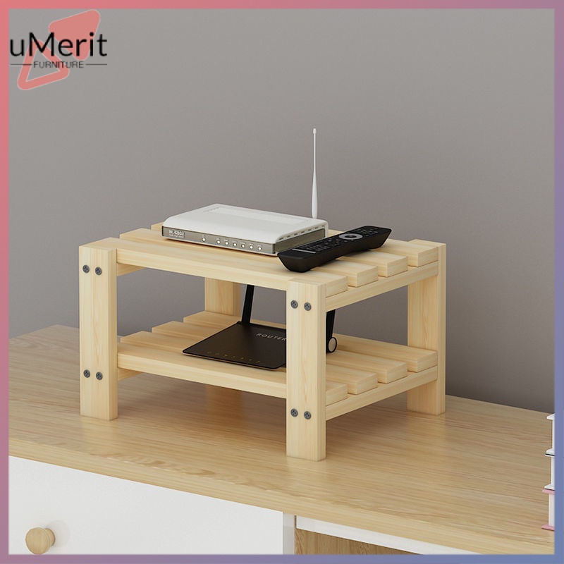 Solid Wood Multi-Layer Wireless Router Cooling Rack Socket Desktop WiFi ...