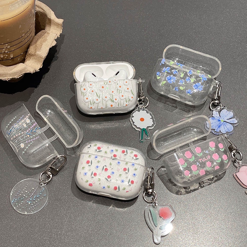 Soft Case for AirPods 1 2 3 Pro 2 Transparent Glitter Earphone Case for ...