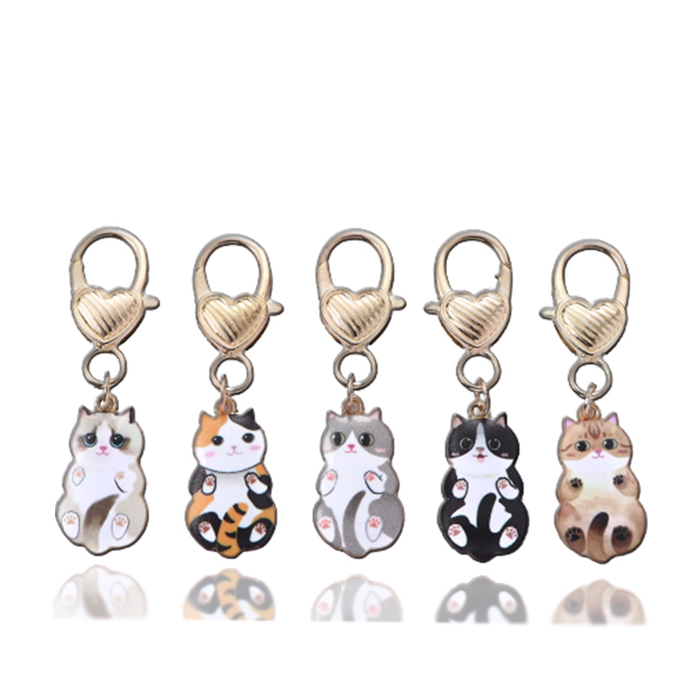 Fashion Cute Cat Kitten Keychain Kawaii Animal Pendant Keychains ...
