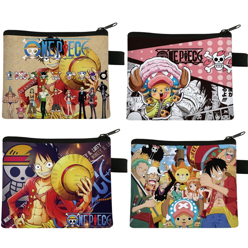 ONE PIECE Luffy Coin Purse Anime Mini Wallet Kids Card Holder ID Credit ...