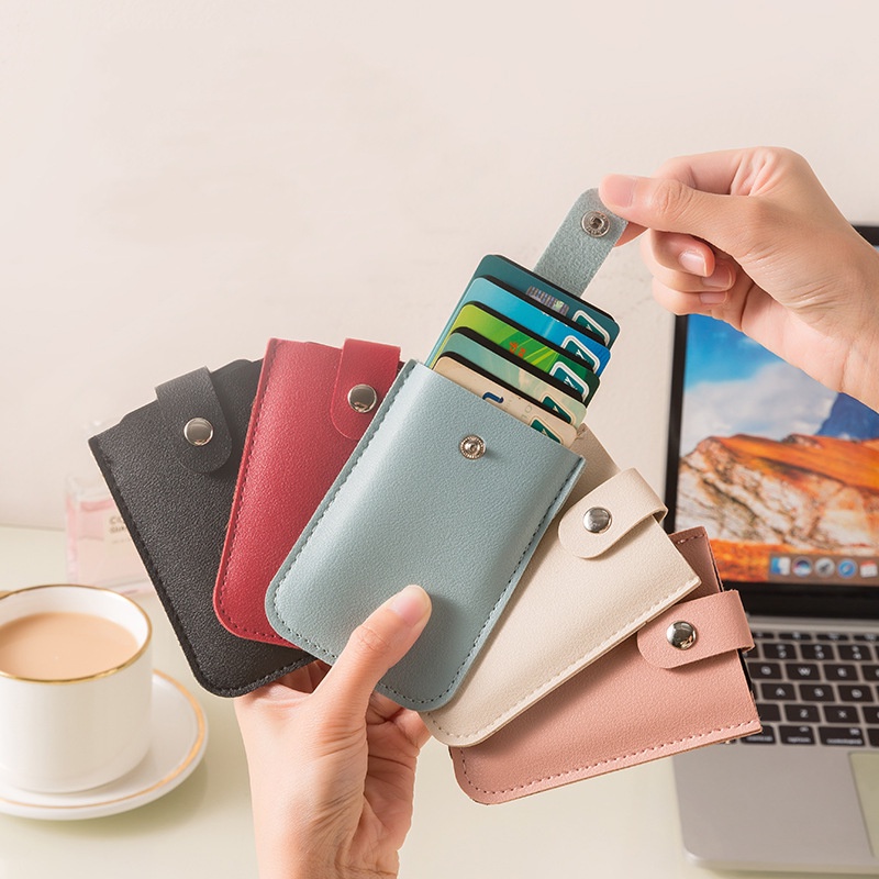 Cascading Hidden Pull Out Card Case Organizer Multi-card Pu Leather ...