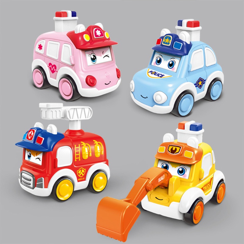 Pull Back Vehicle Toy Car Small Police Car Model Construction Car ...