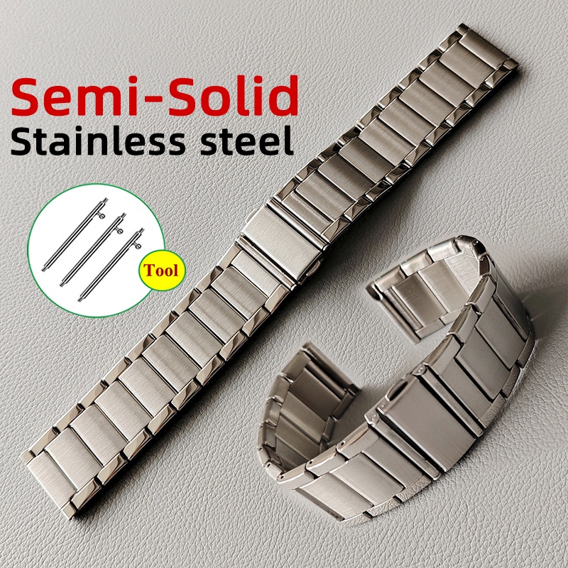 Quick Release Semi Solid Metal Watch Strap Stainless Steel Watch Band ...