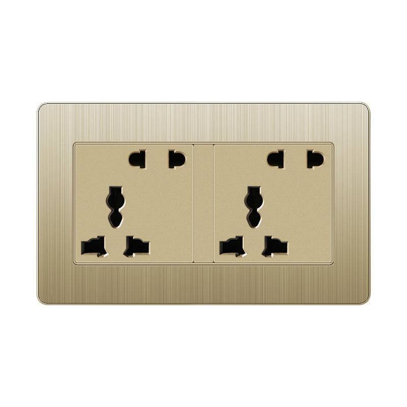 146 Type Stainless Steel Panel Two-Bit Double-Link 13A Multi-Function ...