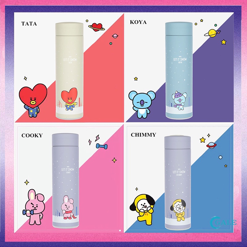 Bts Bt21 Portable Fluffy Water Cup Thermal Bottle | Shopee Singapore