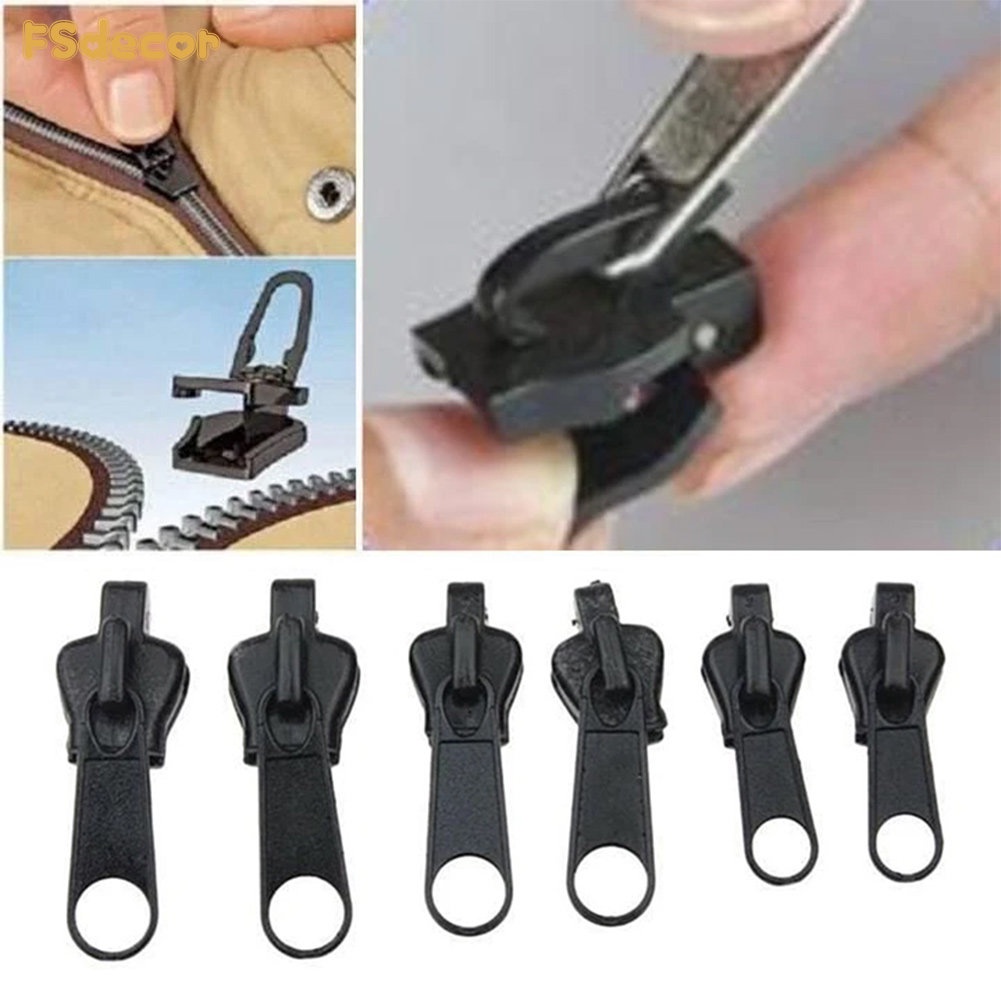 6pcs Instant Zipper Head Universal Repair Kit Replacement Zip Slider ...