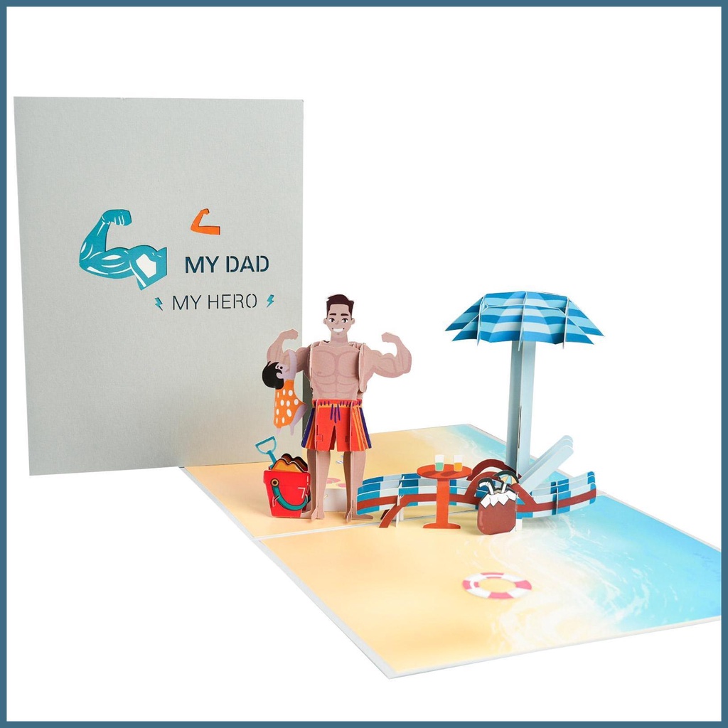 Happy Fathers Day Card My Dad My Hero Father's Day Cards 5.9x7.87inch ...