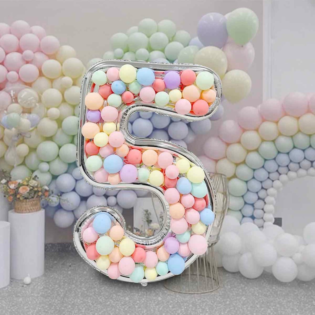 65inch Big Foil Number Balloon Stand Filling Frame DIY Baby Shower ...