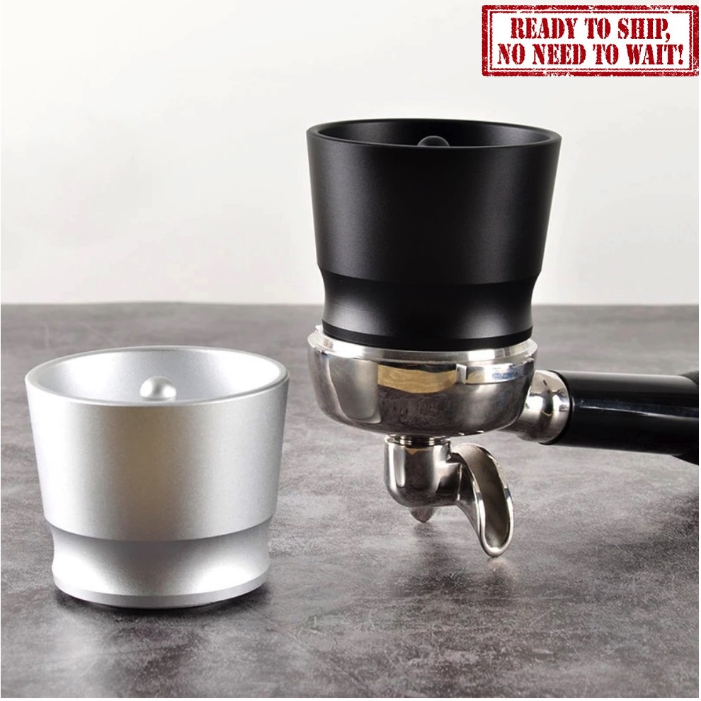 58mm Black Coffee Dosing Cup Aluminum Alloy Espresso Funnel Brewing ...
