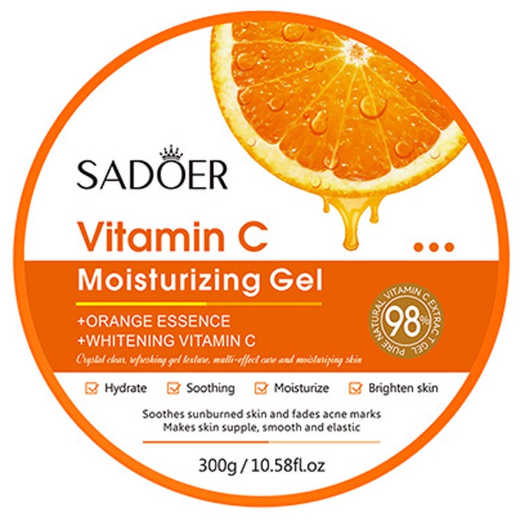 SADOER Vitamin C & Aloe Vera Gel 300g – Refreshing, Hydrating & Skin Rejuvenating Moisture Care ...