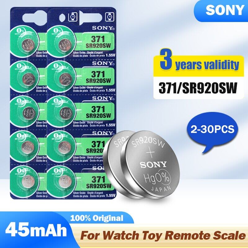 Sony 371 SR920SW AG6 LR920 LR69 SR920 370A 1.55V Silver Oxide Battery ...
