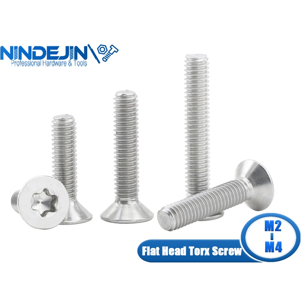 NINDEJIN Flat Head Torx Security Screw Torx Pin M2 M2.5 M3 M4 Stainless ...