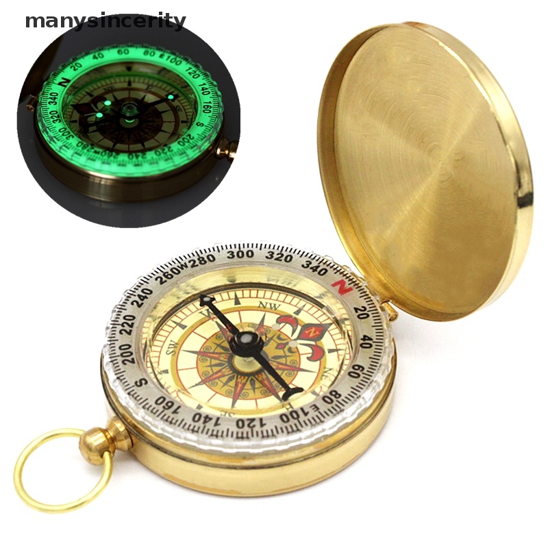manysincerity High Quality Camping Hiking Pocket Brass Golden Compass ...