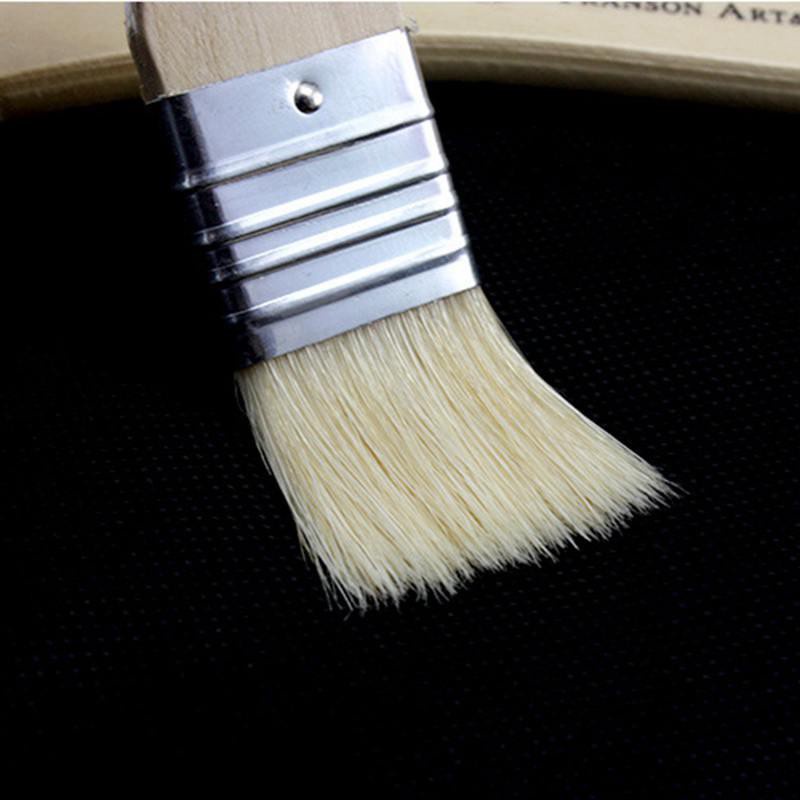Bristle Pig Hair Paint Brush Flat Head Oil Painting Gouache Acrylic ...