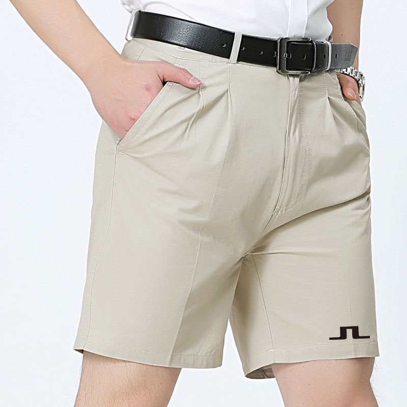 Summer Loose Men's Golf Pure Cotton Five-point Pants Middle-aged ...