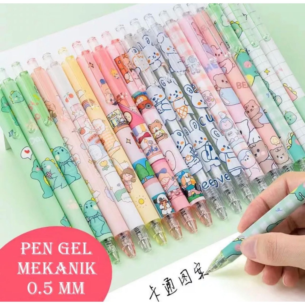 New CUTE CARTOON MOTIF GEL PENS DINOSAUR CUTE MOTIF MECHANICAL PENS ...
