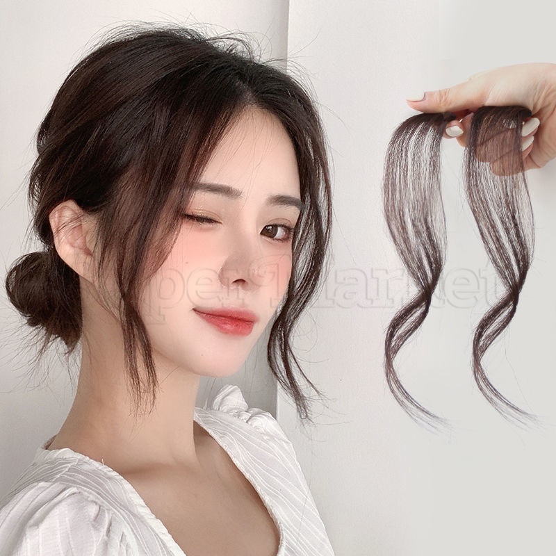 3 Colors Middle Part Dragon Beard Bangs Wig Brown Eight-character Bangs ...