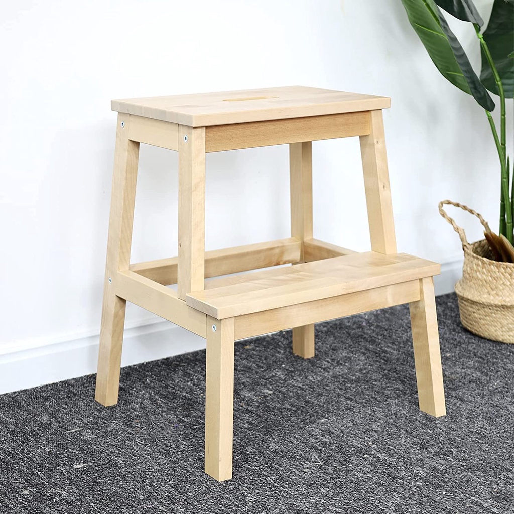SOLID WOOD STEP STOOL WOODEN STEP STOOL DECORATIVE STOOL BANGKU TANGGA ...
