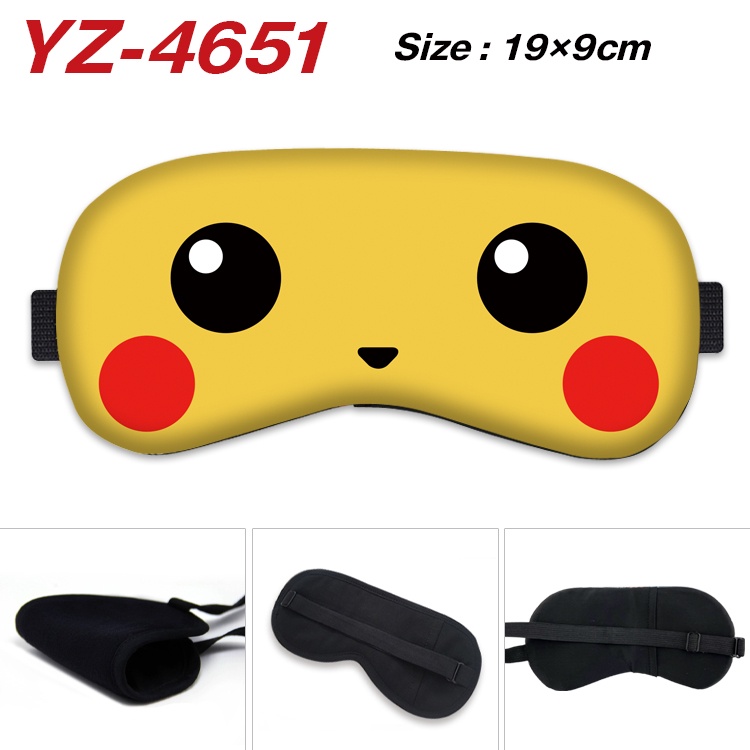 Pokemon Pikachu Cartoon Cute Blackout Eye Mask Three-dimensional ...