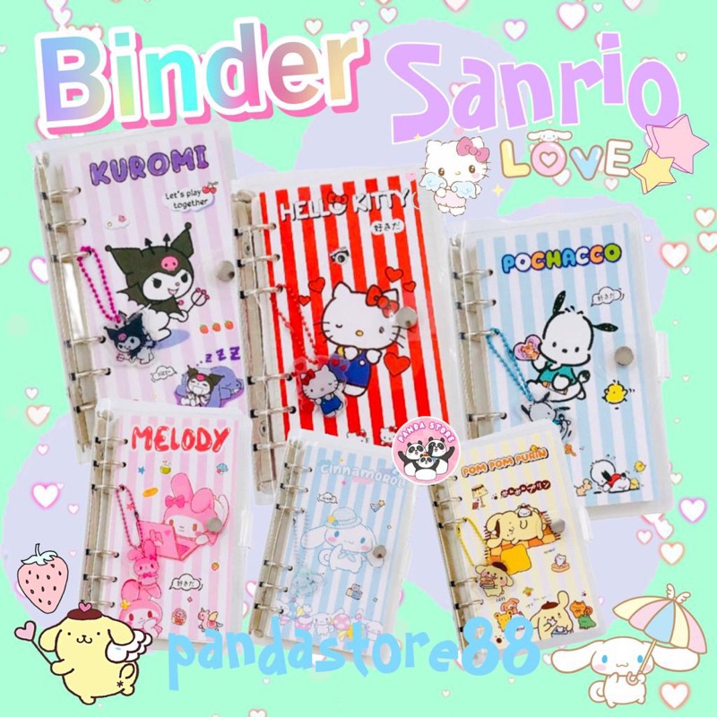 Sanrio Cute Binder A6ring 100lbr/Sanrio Melody Kuromi CinnamonRoll ...