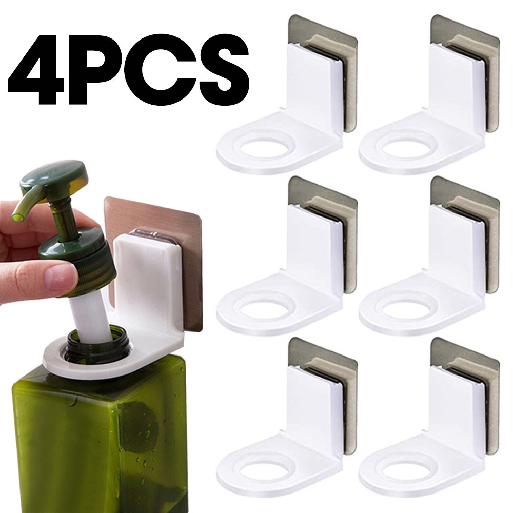 4 Pack Shower Gel Bottle Rack Hook Bracket,Bathroom Wall Magic Paste ...