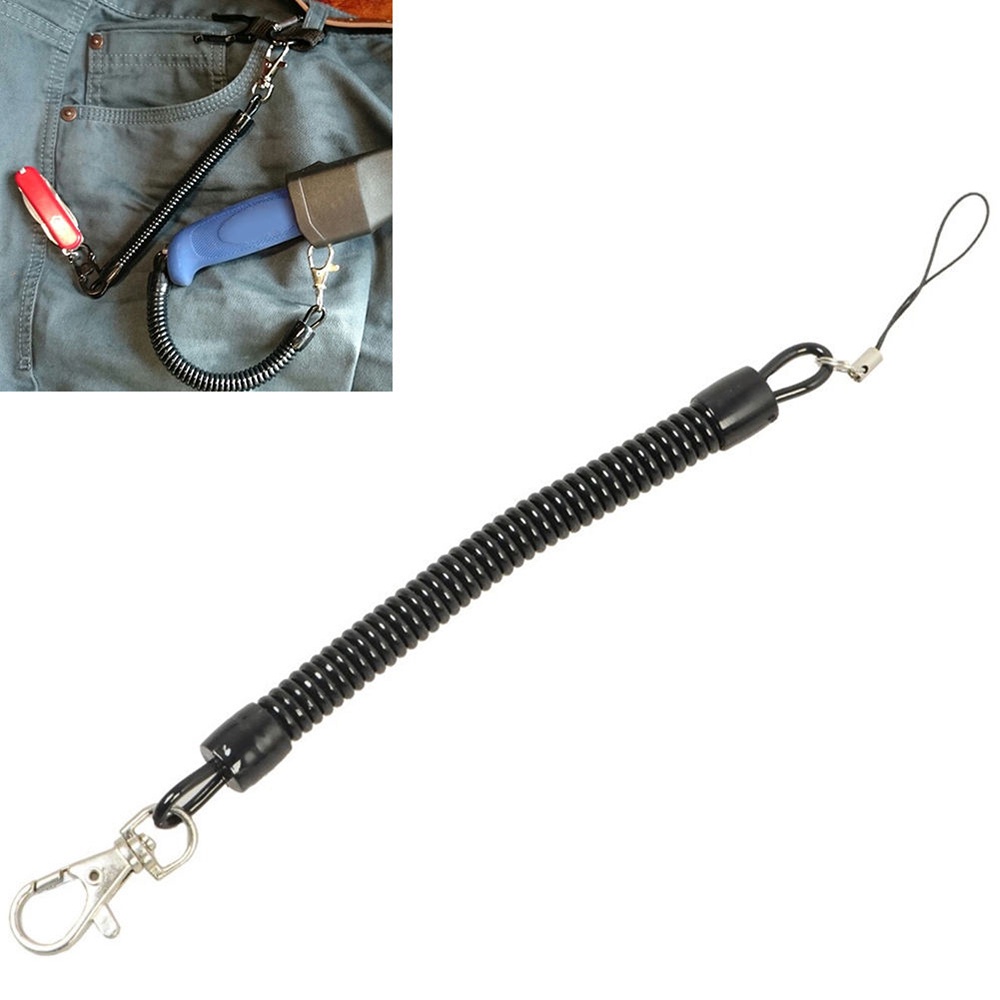 New Plastic Black Retractable Spring Coil Spiral Retractable Chain ...