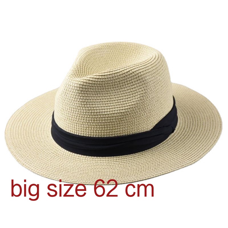 Panama Jazz Caps Big Size 60CM Handmade paper Straw Hat Fashion ...