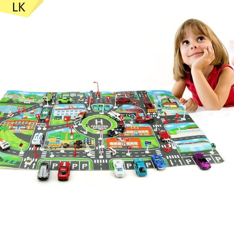 【Fairytale town】City Parking Lot Roadmap Map DIY Car Climbing Mats ...