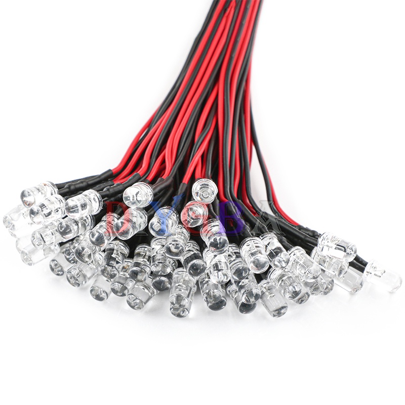 10PCS 5MM LED 20CM 12V 24V 3-6V With Line LED Light-emitting Diode/12V ...