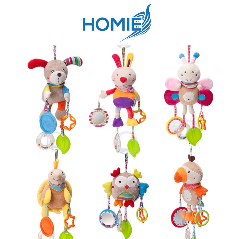 Baby Rattles Toys Stroller Hanging Soft Toy Cute Animal Doll Baby Crib ...