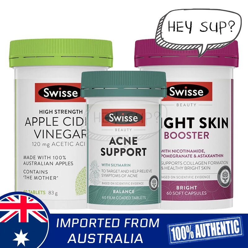 Swisse Beauty Magic Supplement Value Combo (Apple Cider Vinegar, Acne Support & Bright Skin ...