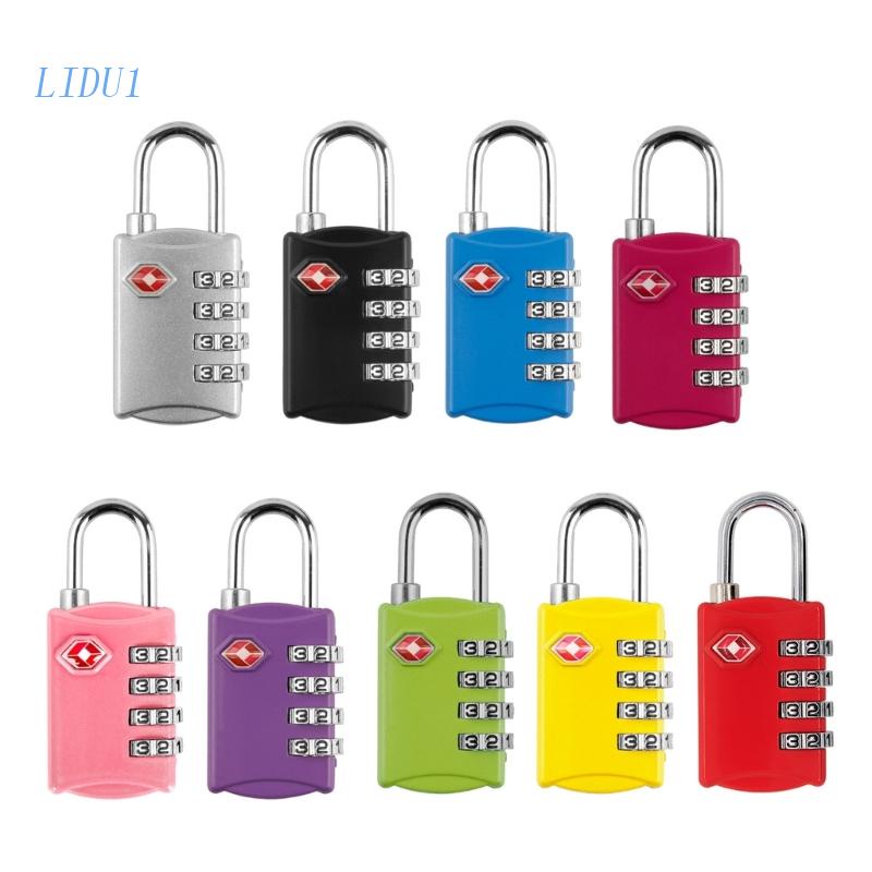 LIDU1 4-Digit Security Padlock Travel Locks TSA Approved Luggage ...