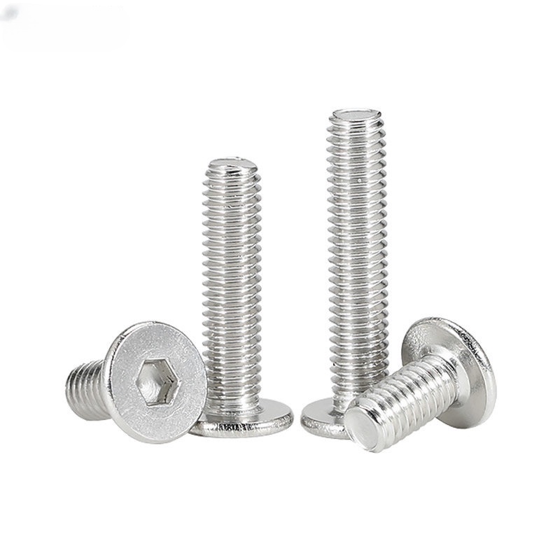[Quick Shipment-] SUS304 Flat Head Screw CM Round Thin Head Hexagon Socket Screw Large Flat Head ...