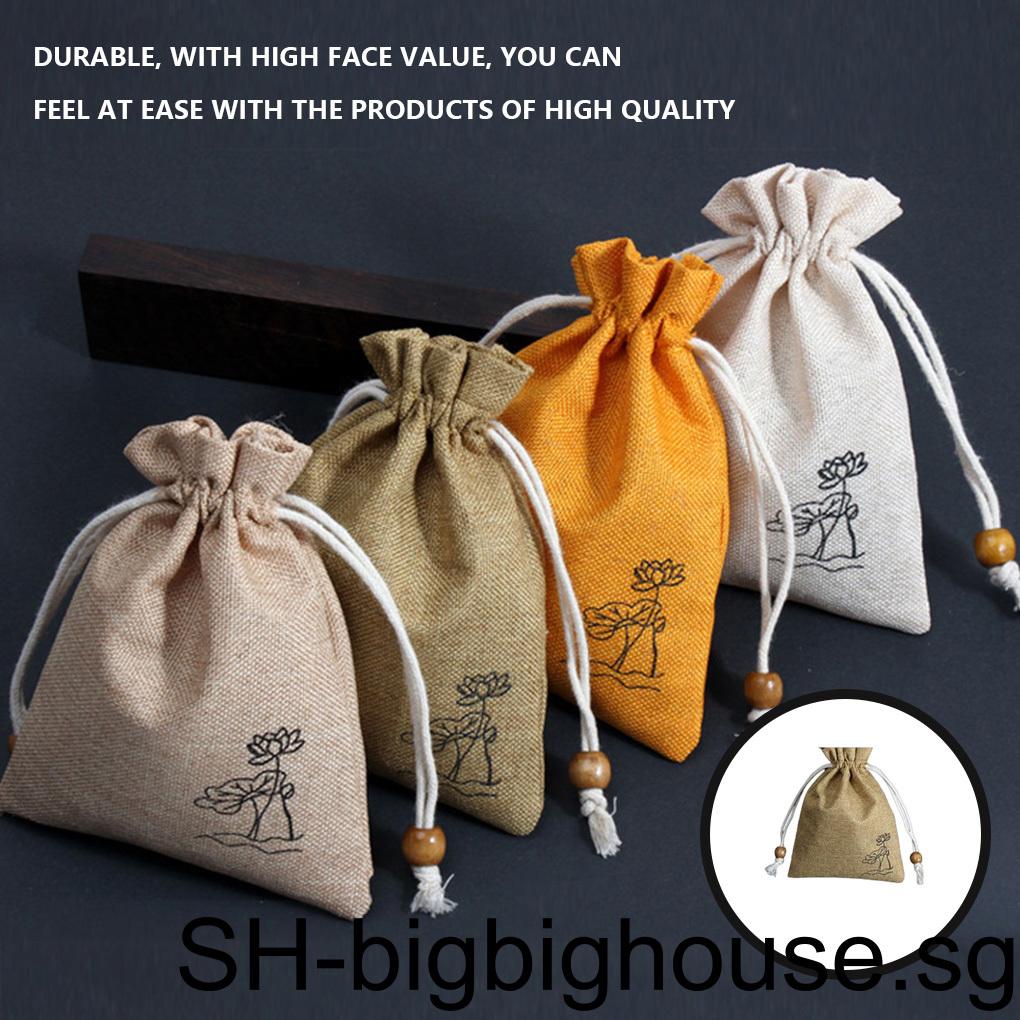 Fragrant Sachet Linen Jute Stationery Bag Bags Drawstring Pouch Candy Wardrobe Bedroom ...
