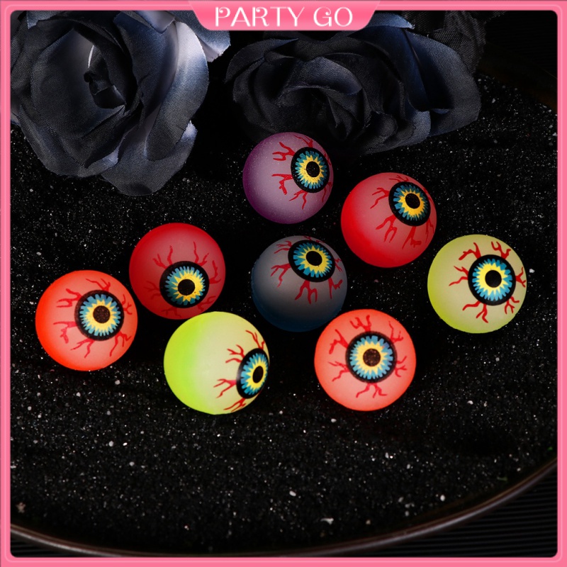 🎄🎅10pcs 32mm Glow in the Dark Halloween Bouncy Balls Scary Eye Balls ...