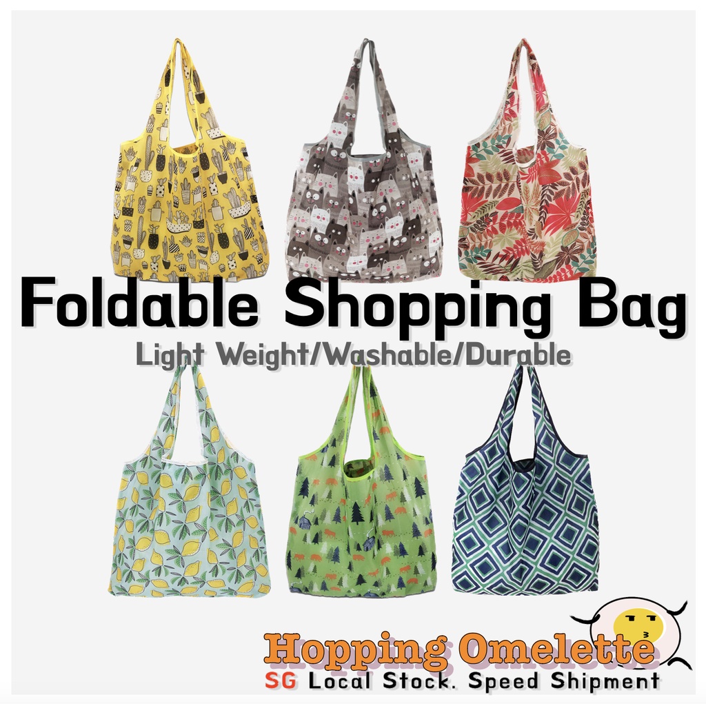[SG Stock] Foldable Shopping Bag, Eco Tote, Reusable, Ultralight Large ...