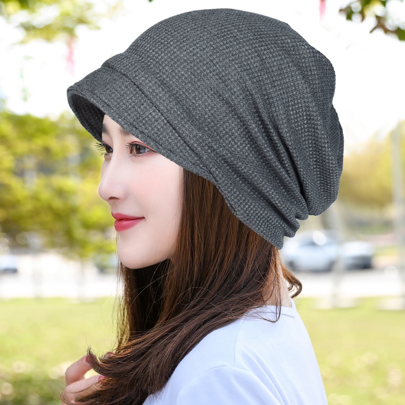 Spring Autumn Hat Men Women Pile Hat Thin Double-Layer Pullover Hat ...