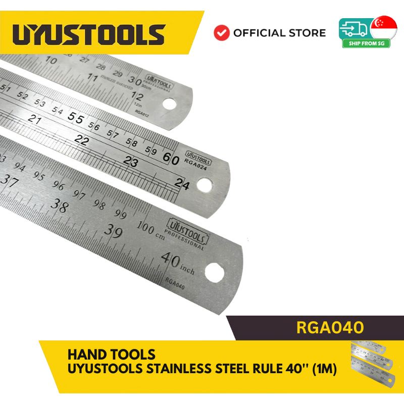 UYUSTOOLS STAINLESS STEEL RULE 40'' (1M) | Shopee Singapore