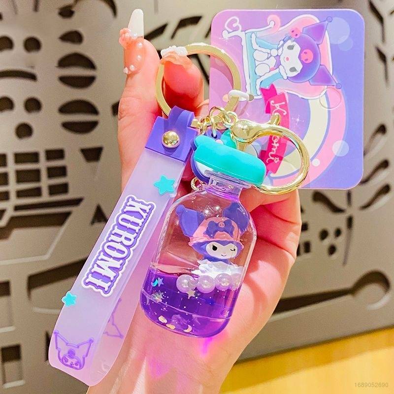Yelan Sanrio Kuromi turn Night Star floating bottle keychain Hello ...