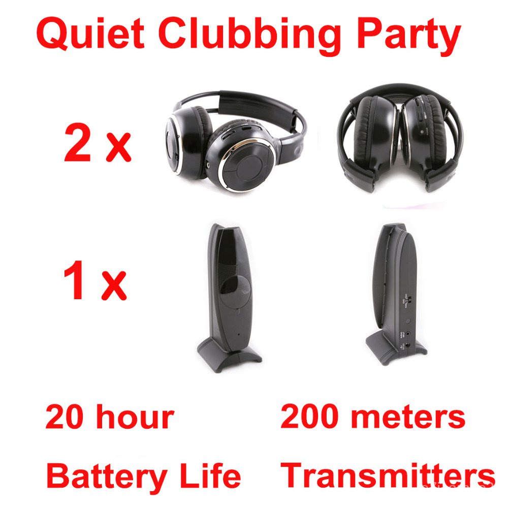 Silent Disco Headset System RF Folding Wireless Headones - Quiet ...