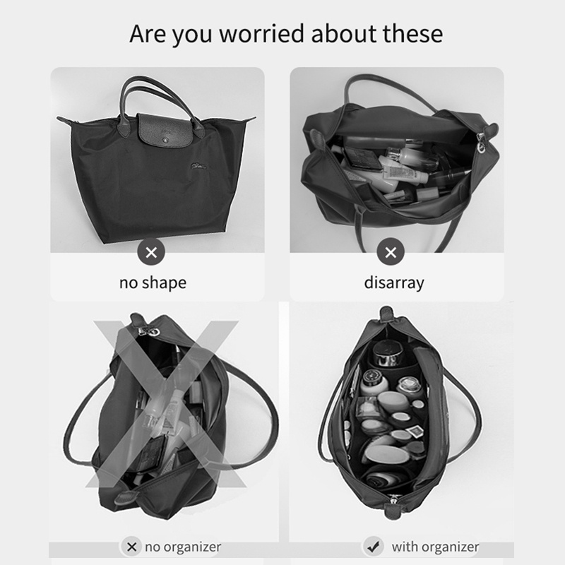 Bag Organizer 2025 Felt Purse Insert Women’s Makeup Storage Tote ...