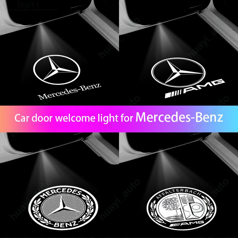 2pcs Mercedes Benz Car Door Light Logo Lighting LED Lamp for Mercedes ...